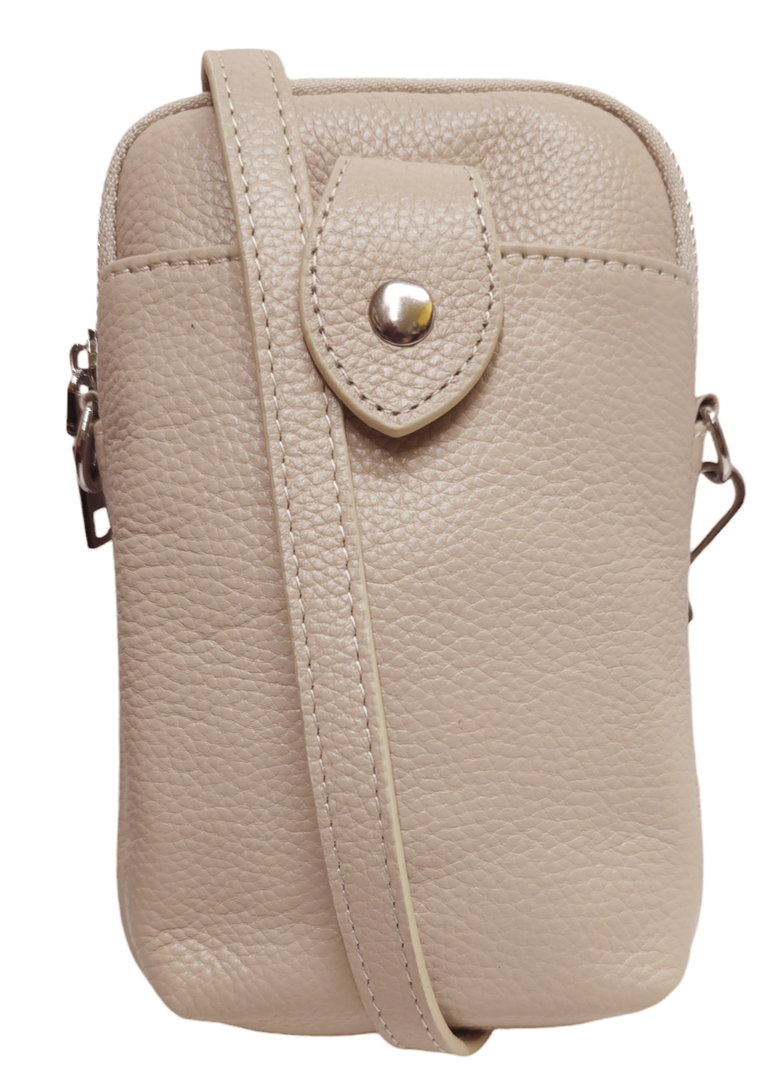 Leather Mobile Case Large Cream with Leather Strap – Gower Gallery