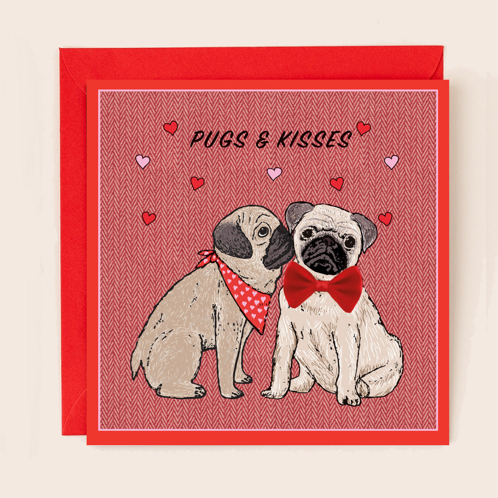 Valentine's Card Pugs & Kisses – Gower Gallery
