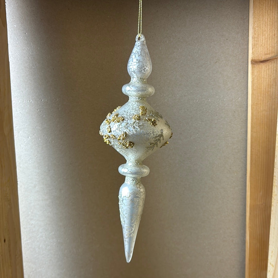 Glass Finial Ornament assorted silver – Gower Gallery