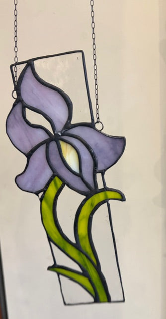 Iris Flower Hanging Stained Glass for sale on behalf of Sian Bailey ...