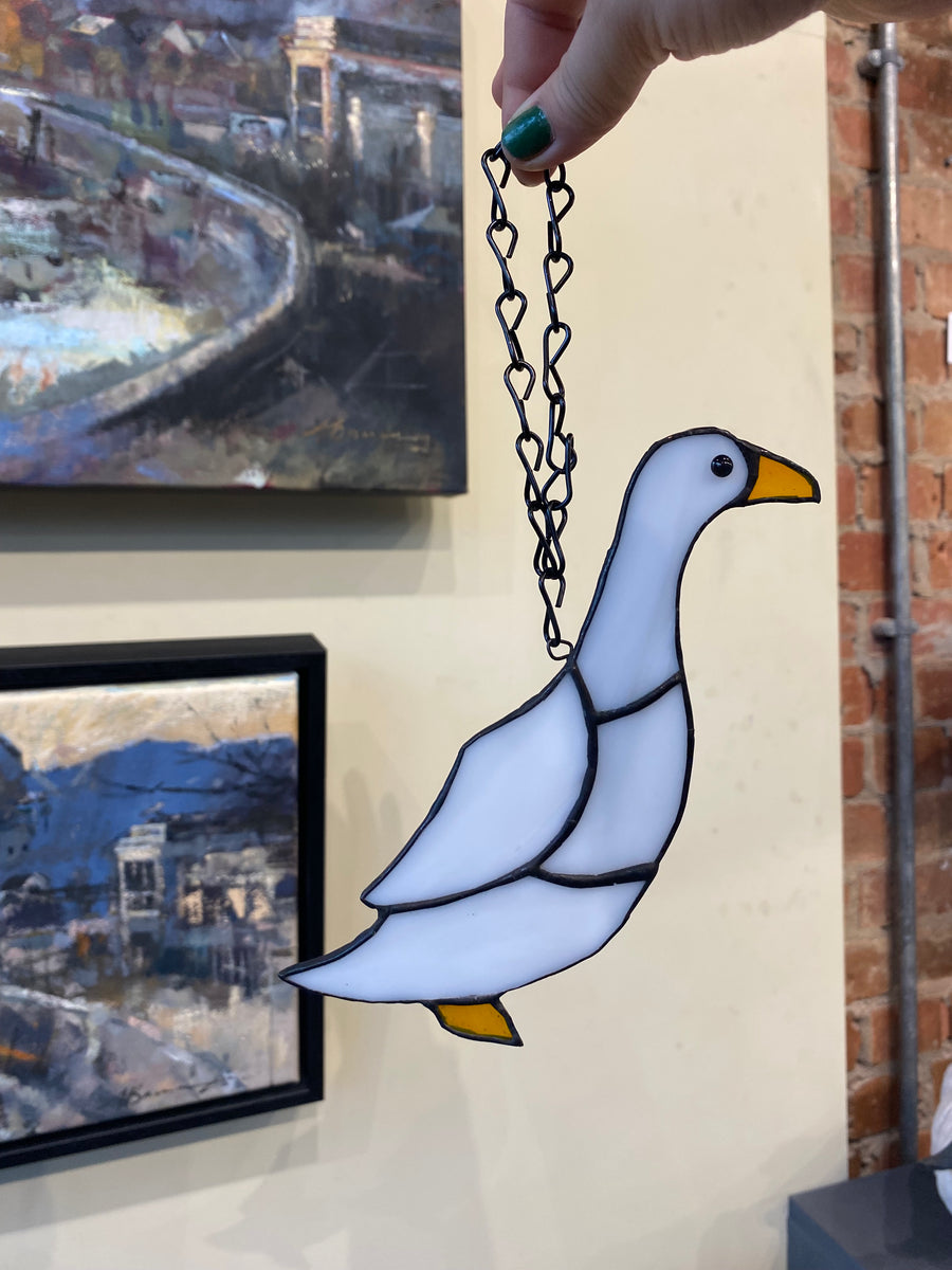White Goose Hanging Stained Glass for sale on behalf of Sian Bailey ...