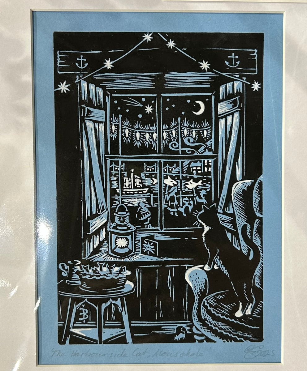 The Harbourside Cat, Mousehole print for sale on behalf of Emma Bisson ...