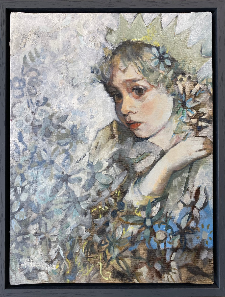 Fairy Queen, Oil on Board, framed in a Slate Grey Tray Frame for sale ...