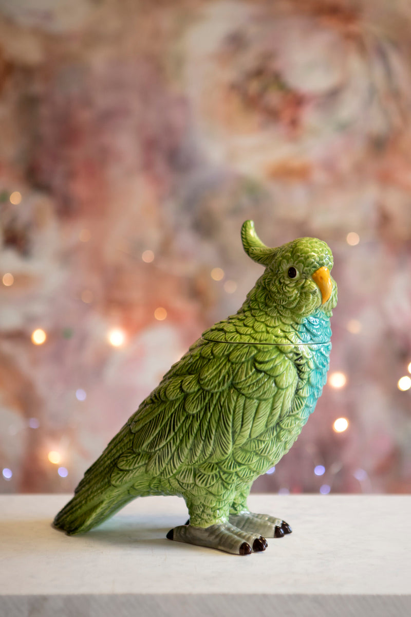 Green Parrot Ceramic Jar - A – Gower Gallery