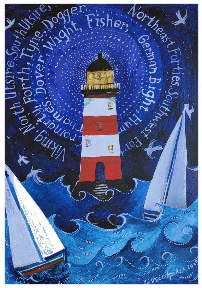 Sea Areas Lighthouse Poster A3 Print – Gower Gallery