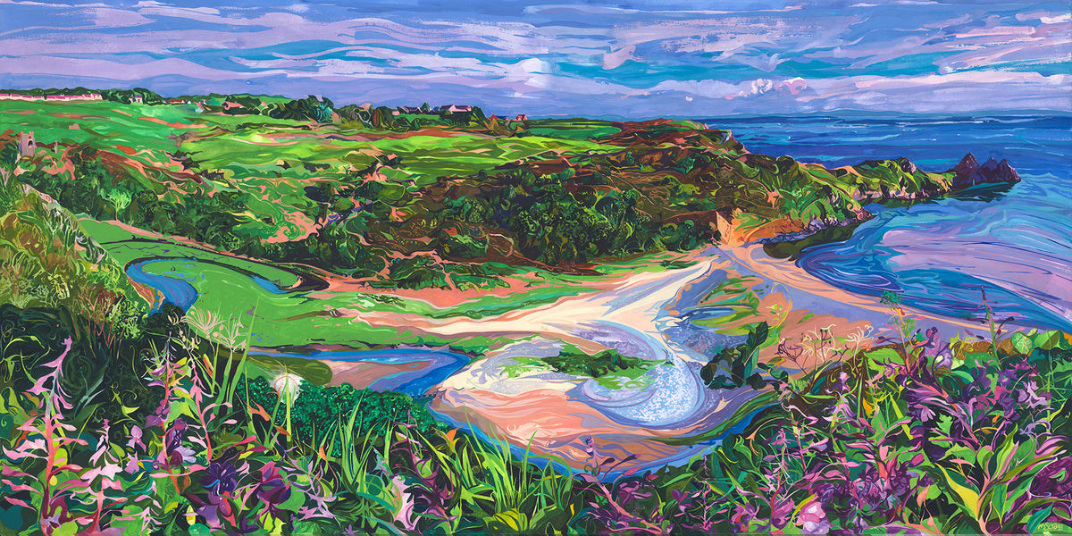 Long Three Cliffs Limited Edition Giclee Print for sale on behalf of M ...