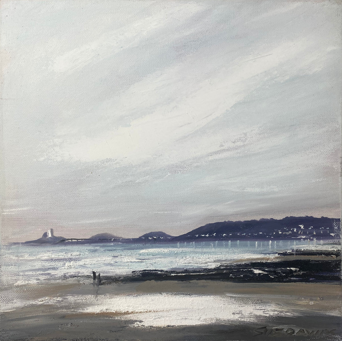 Mumbles 30x30cm Original oil on canvas for sale on behalf of Sue Davie ...