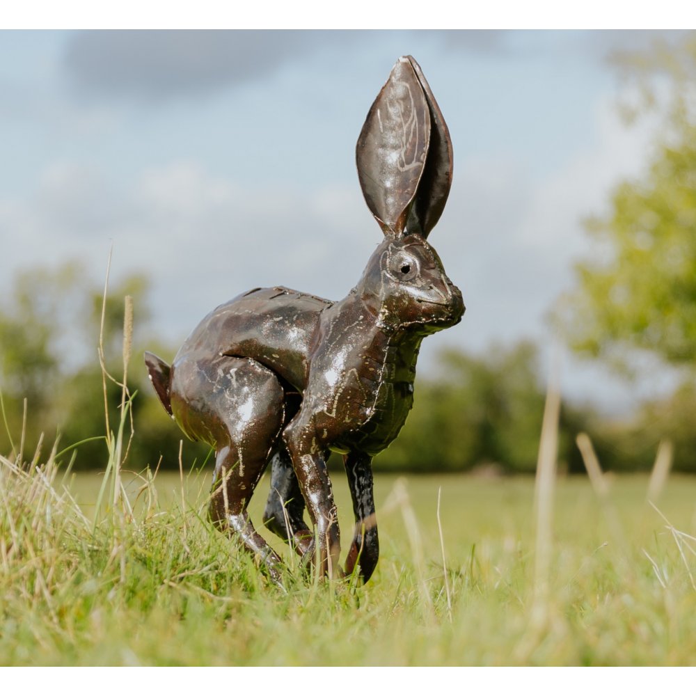 Pouncing Hare by Fairtrade Artists – Gower Gallery