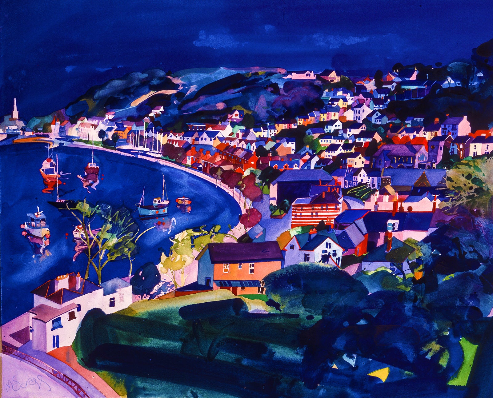 Fishing Blue Waters Mumbles Limited Edition Giclee Print for sale on b ...