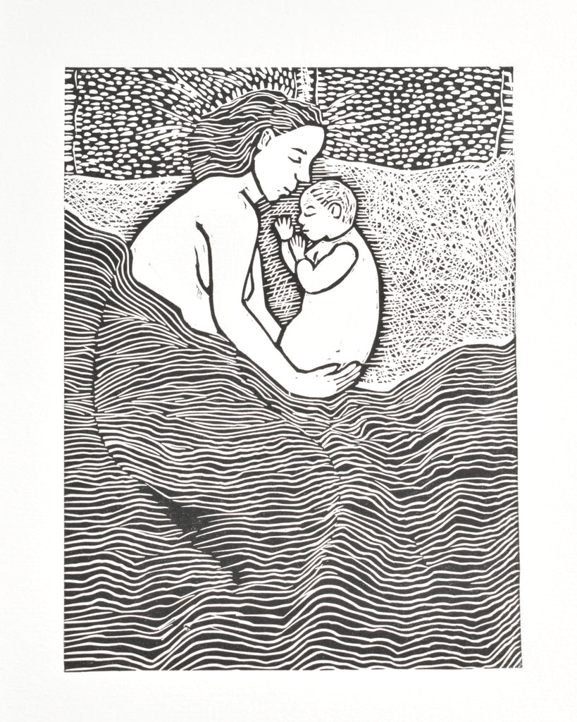 Goodnight Baba Mounted Linocut Print For Sale on Behalf of Phillippa W ...