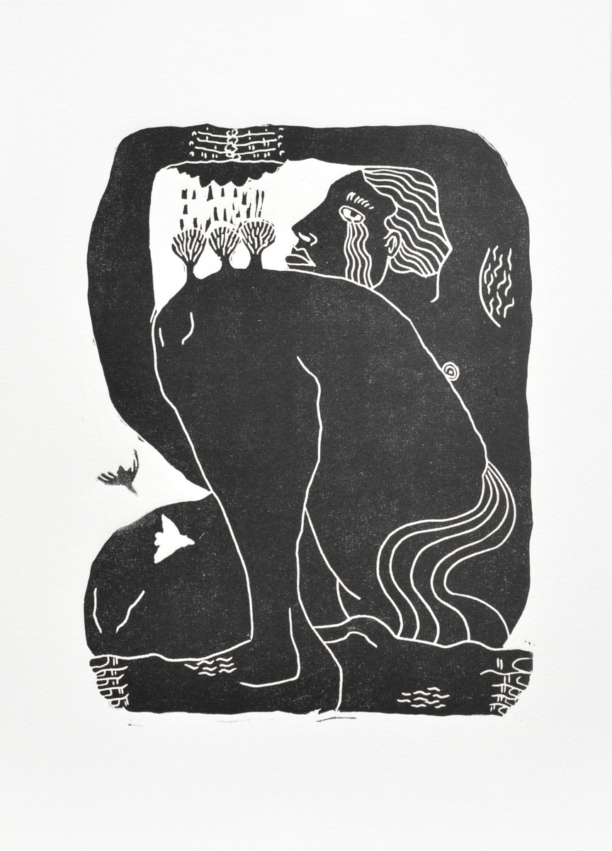 The Crying Giant Linocut Print For Sale on Behalf of Phillippa Walter ...
