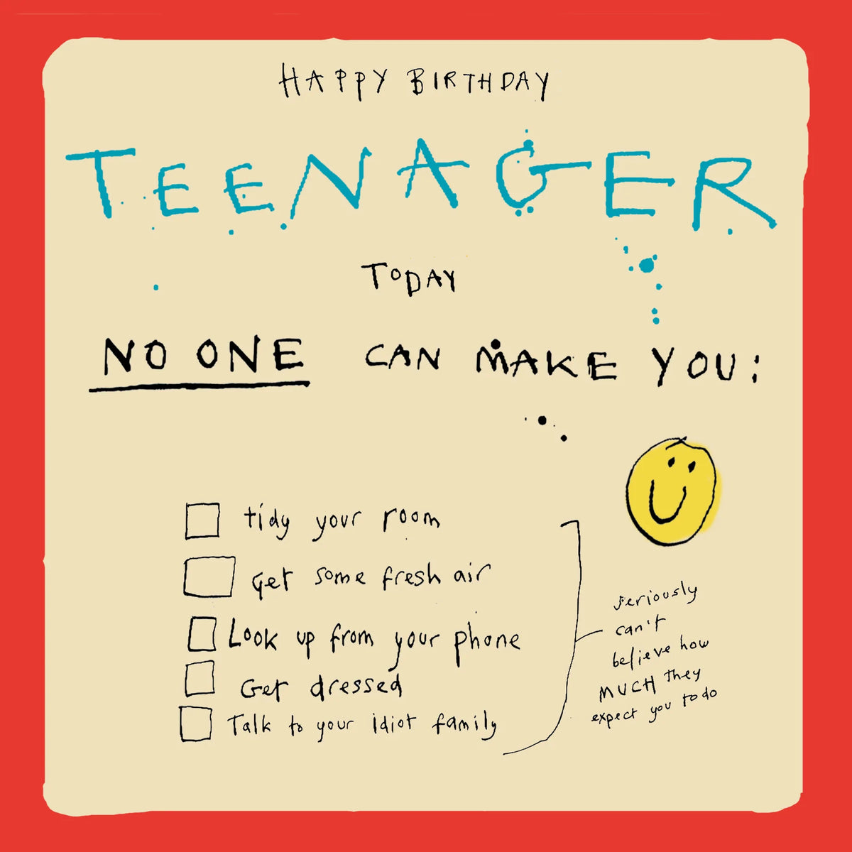 Teenage Checklist Greetings Card – Gower Gallery